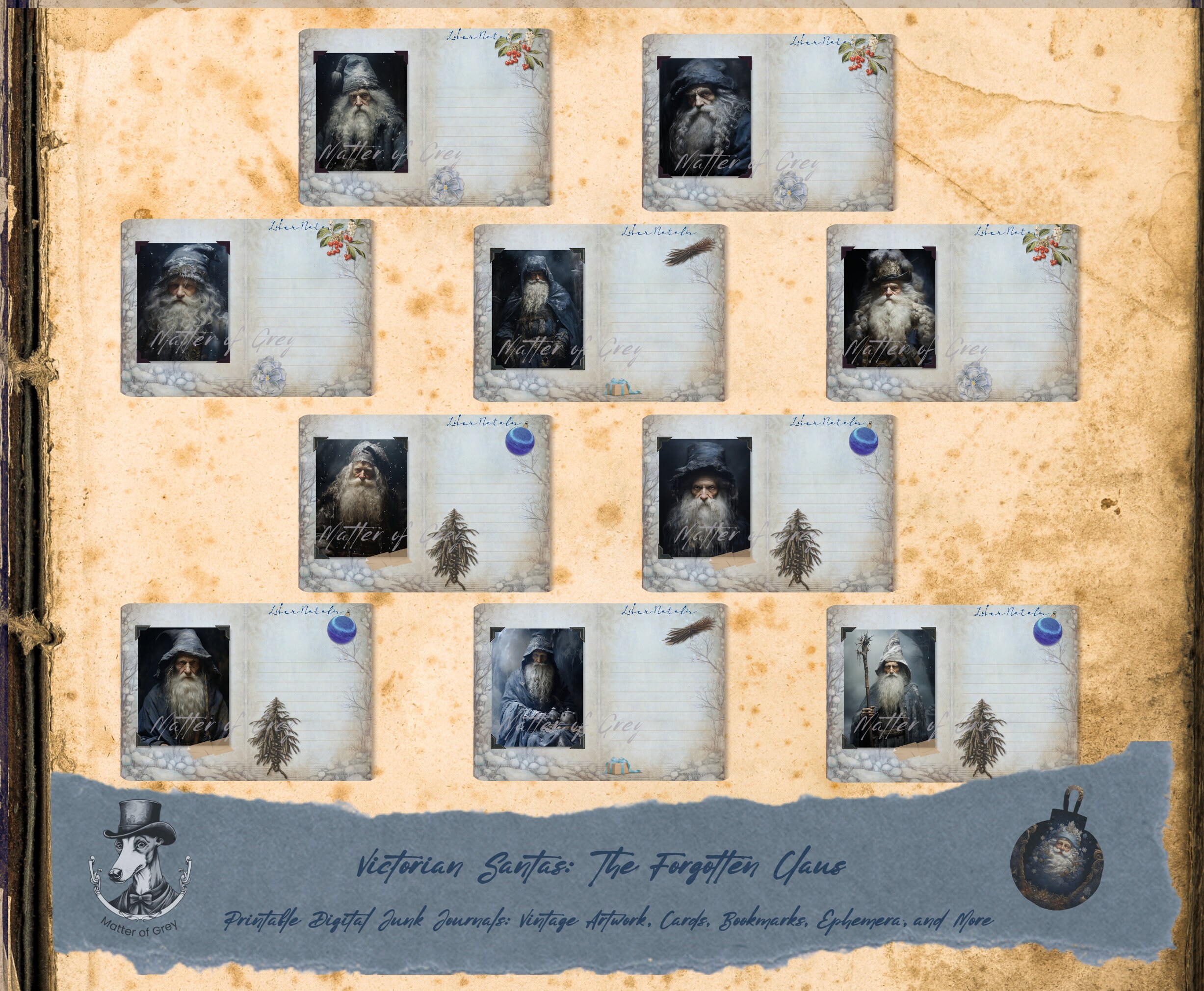 Vintage Christmas Victorian Santas: the Forgotten Claus in Indigo ...