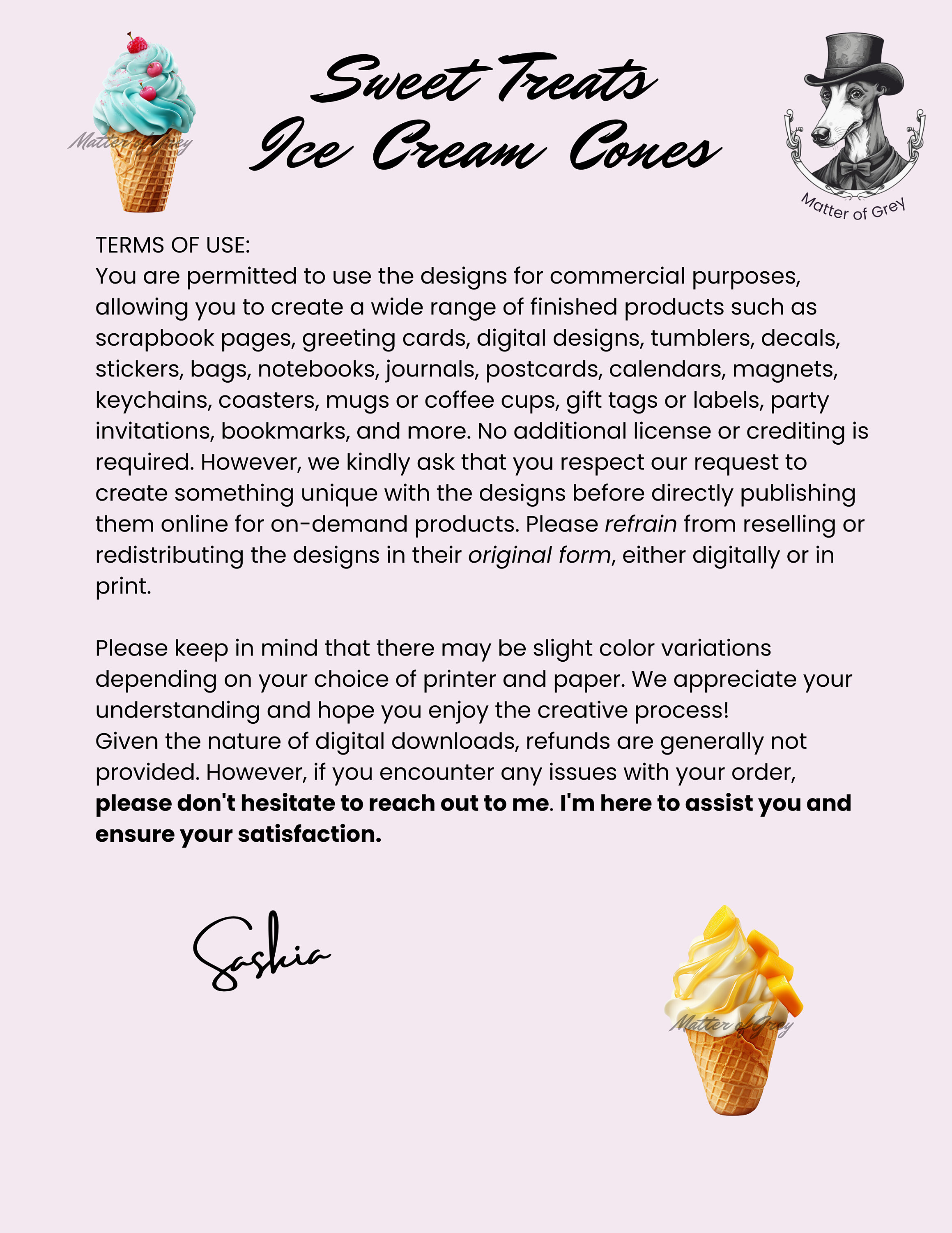 Ice Cream Cones Sweet Treats Clipart With Unique PNG Images. Instant ...