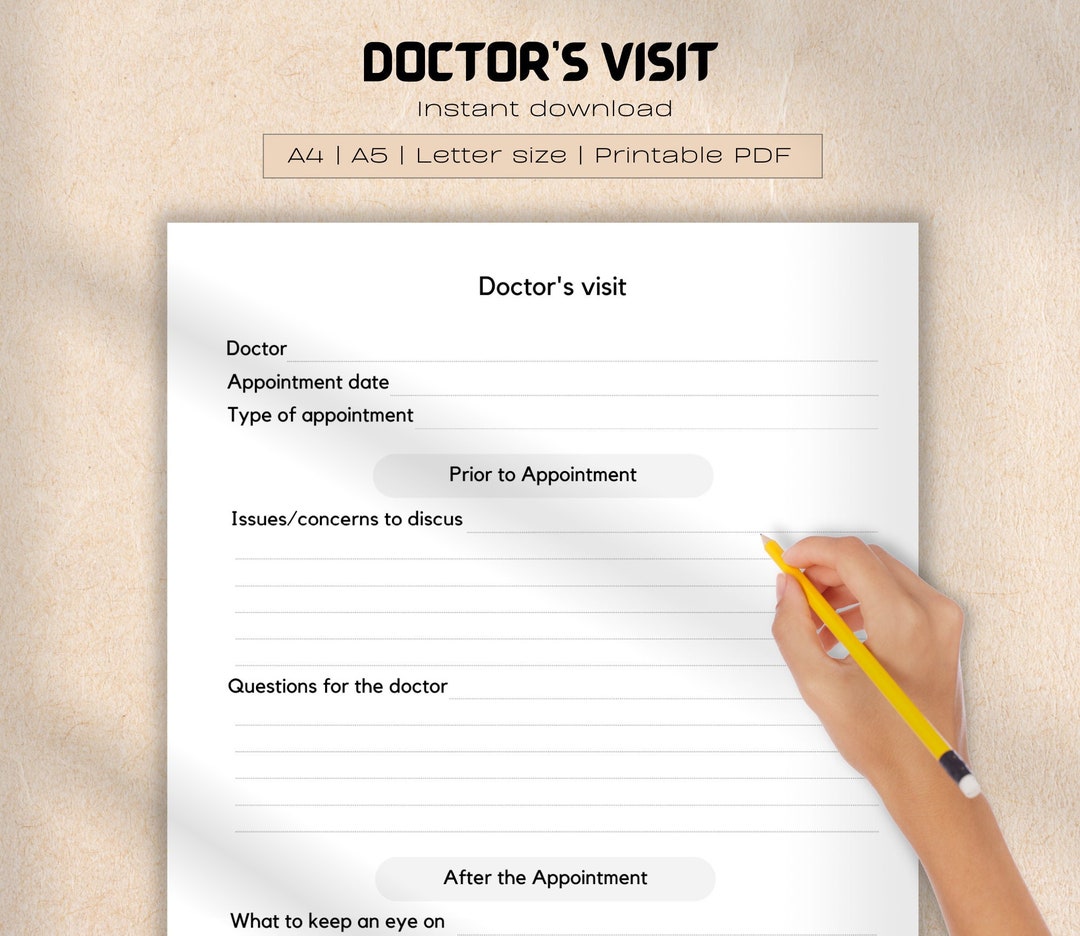 Doctor Visit Printable Template Medical Visits Undated - Etsy