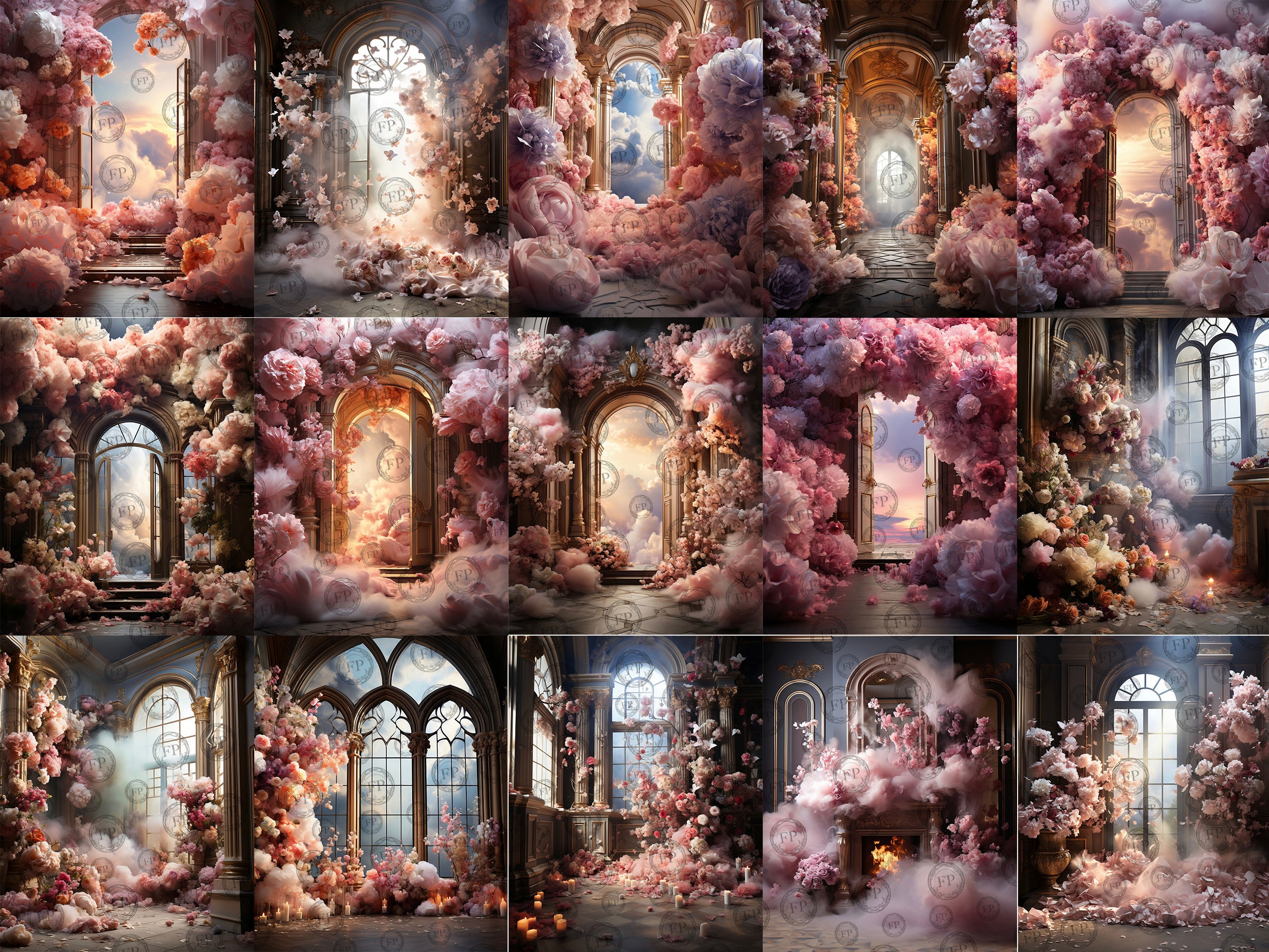 15 Digital Backdrops, Floral Digital Studio Backdrops, Maternity Studio ...