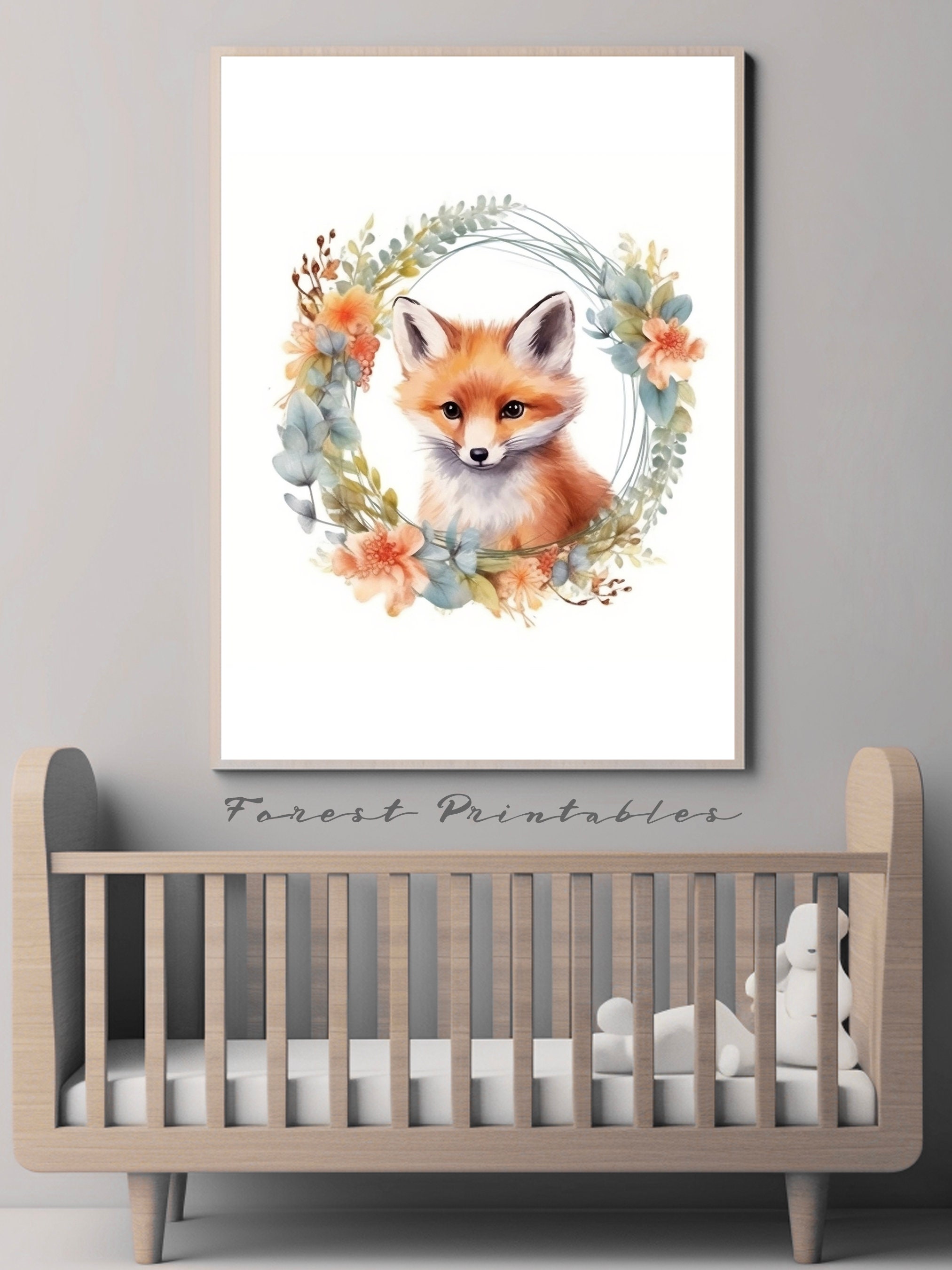 Fox Nursery Art, Woodland Nursery, Printable Nursery Wall Art, Nursery ...