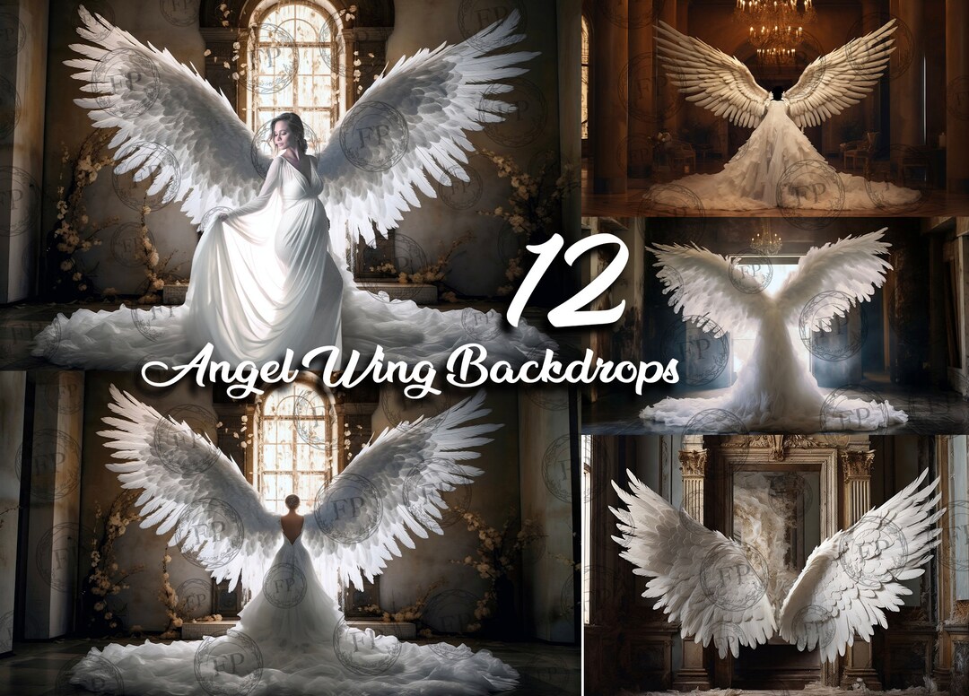 12 Digital Backdrops, Angel Wing Digital Studio Backdrops, Maternity ...