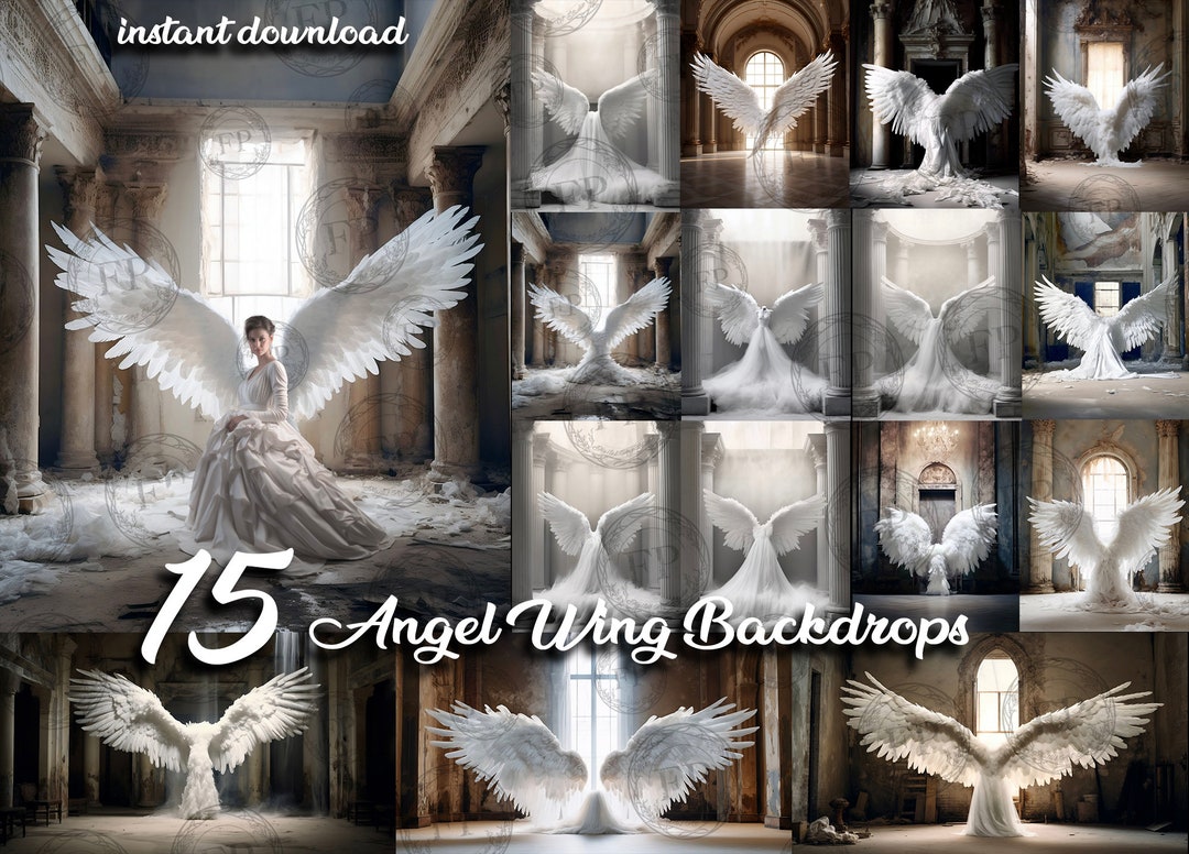 15 Digital Backdrops, Angel Wing Digital Studio Backdrops, Maternity ...