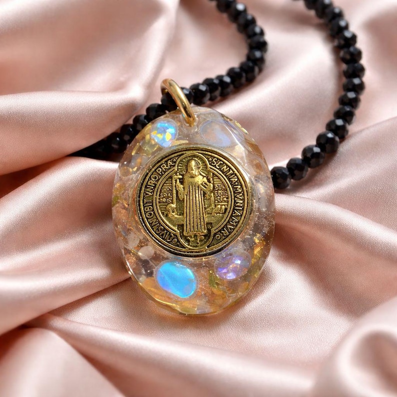 Quartz Benedict Pendant, Protection Amulet, Sacred Symbol, Spiritual ...
