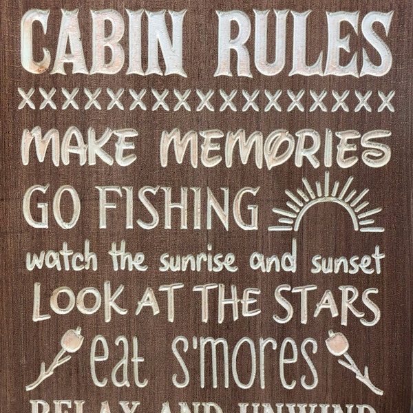 Cabin Rules - Etsy