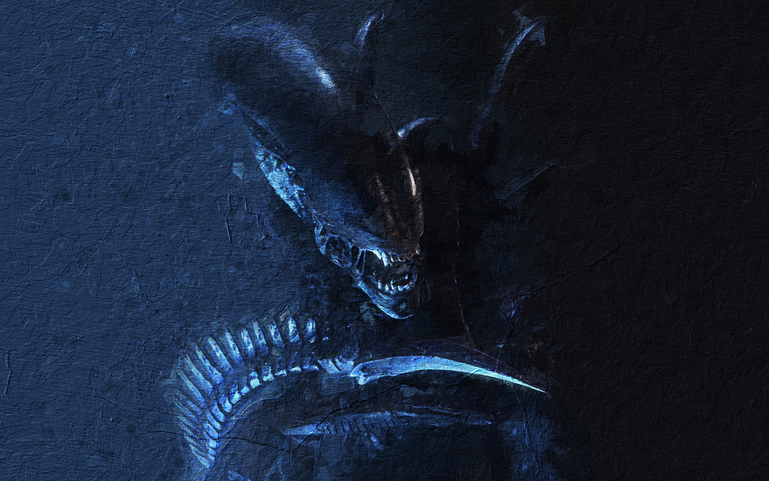 Alien Art / Alien Oil Art / Xenomorph Paint / Oil Art / Dark - Etsy
