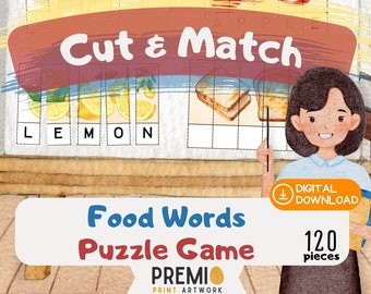 Montessori Puzzle Digital File Matching Puzzle Flash Cards for Toddlers ...