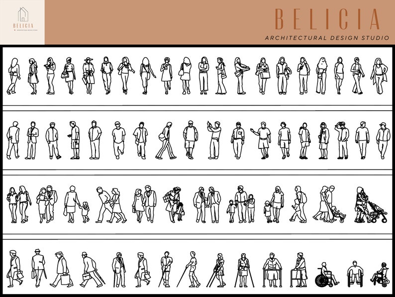 2D Autocad People and Park Blocks , Human Templates , DWG for ...