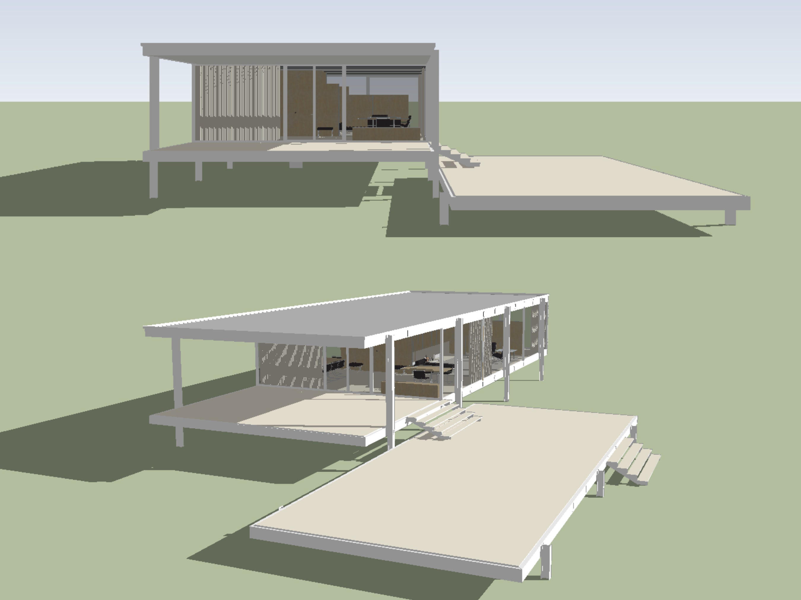 Farnsworth House Sketchup File - Architectural Masterpiece by Mies Van ...