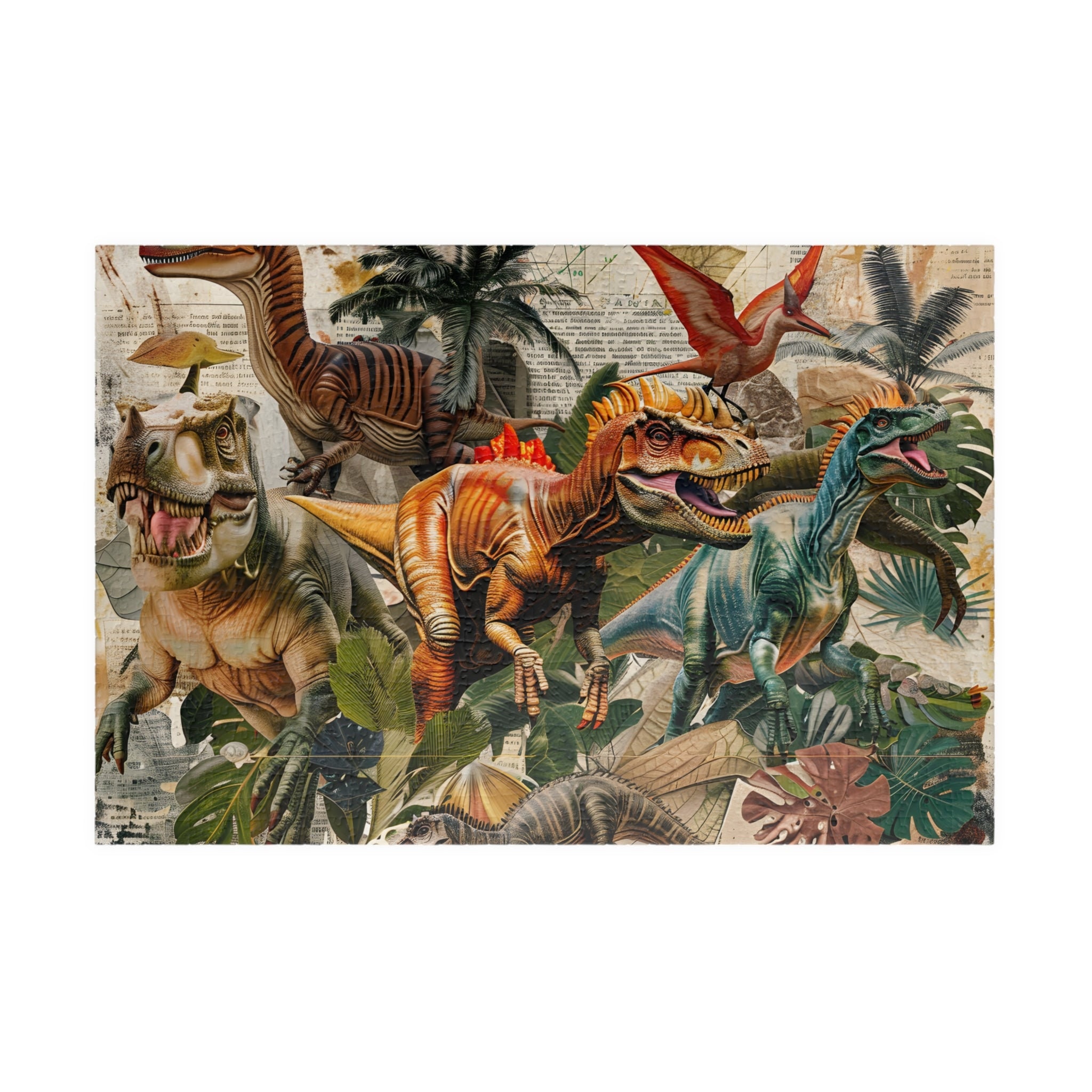 Prehistoric Patchwork: Dinosaur Collage #13952-25310 - Etsy