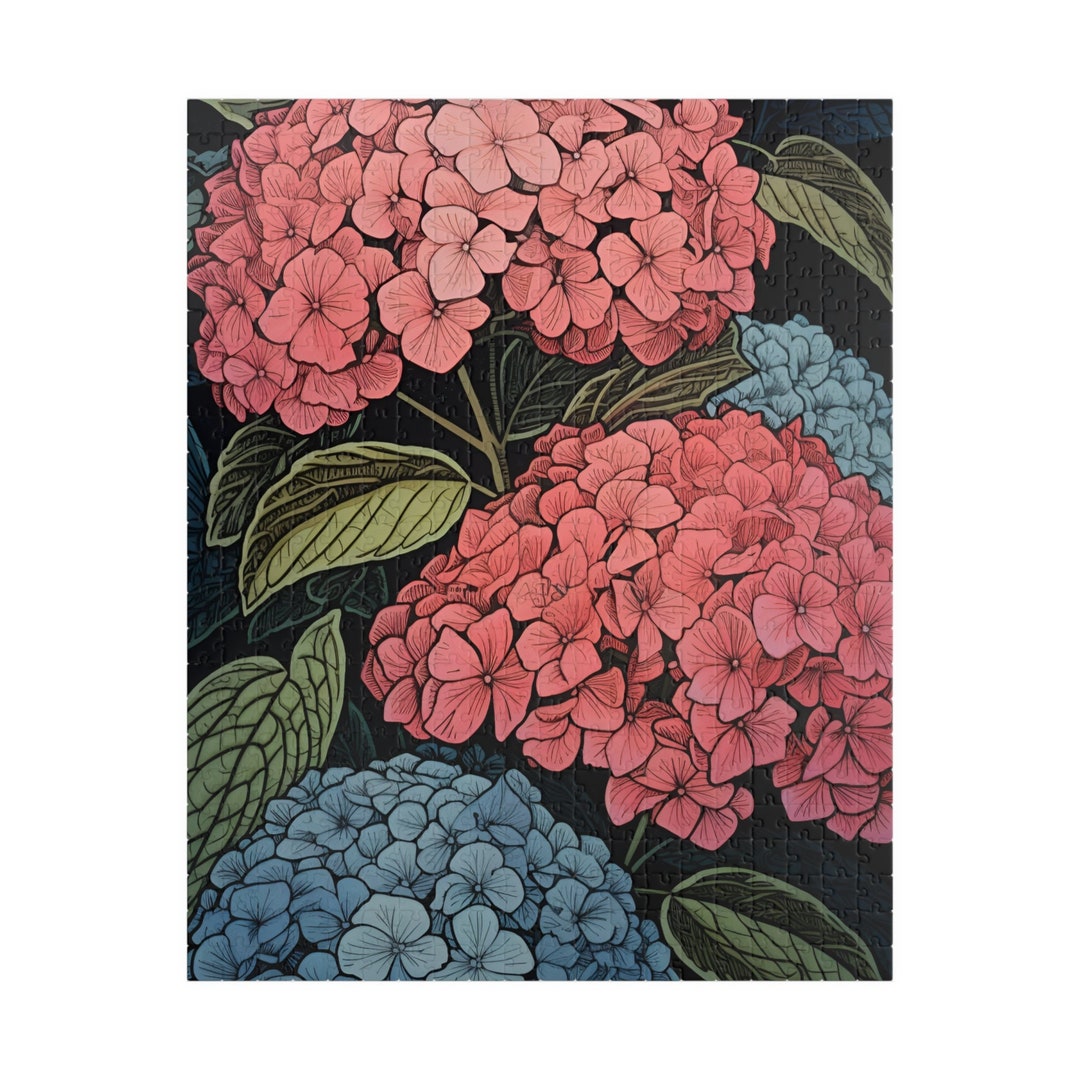 Blooming Harmony: Pink and Blue Hydrangea Splendor - Etsy