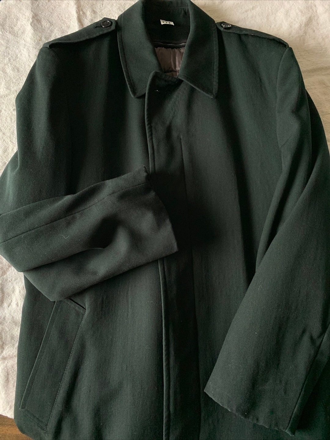 Authentic Military Greatcoat With Removable Liner / Forest Green 100% ...
