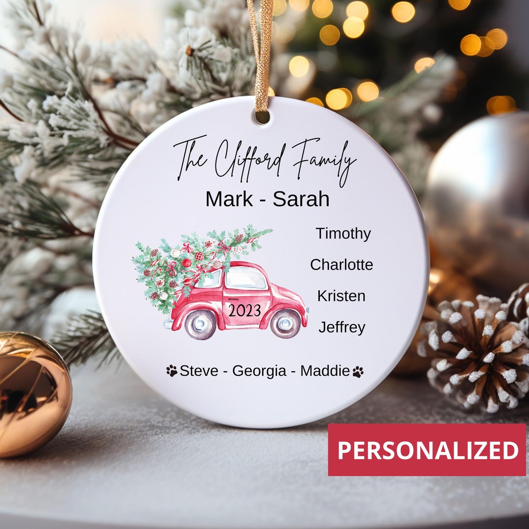 Family Tree Christmas Ornament, Family Ornament With Pets, First Family ...