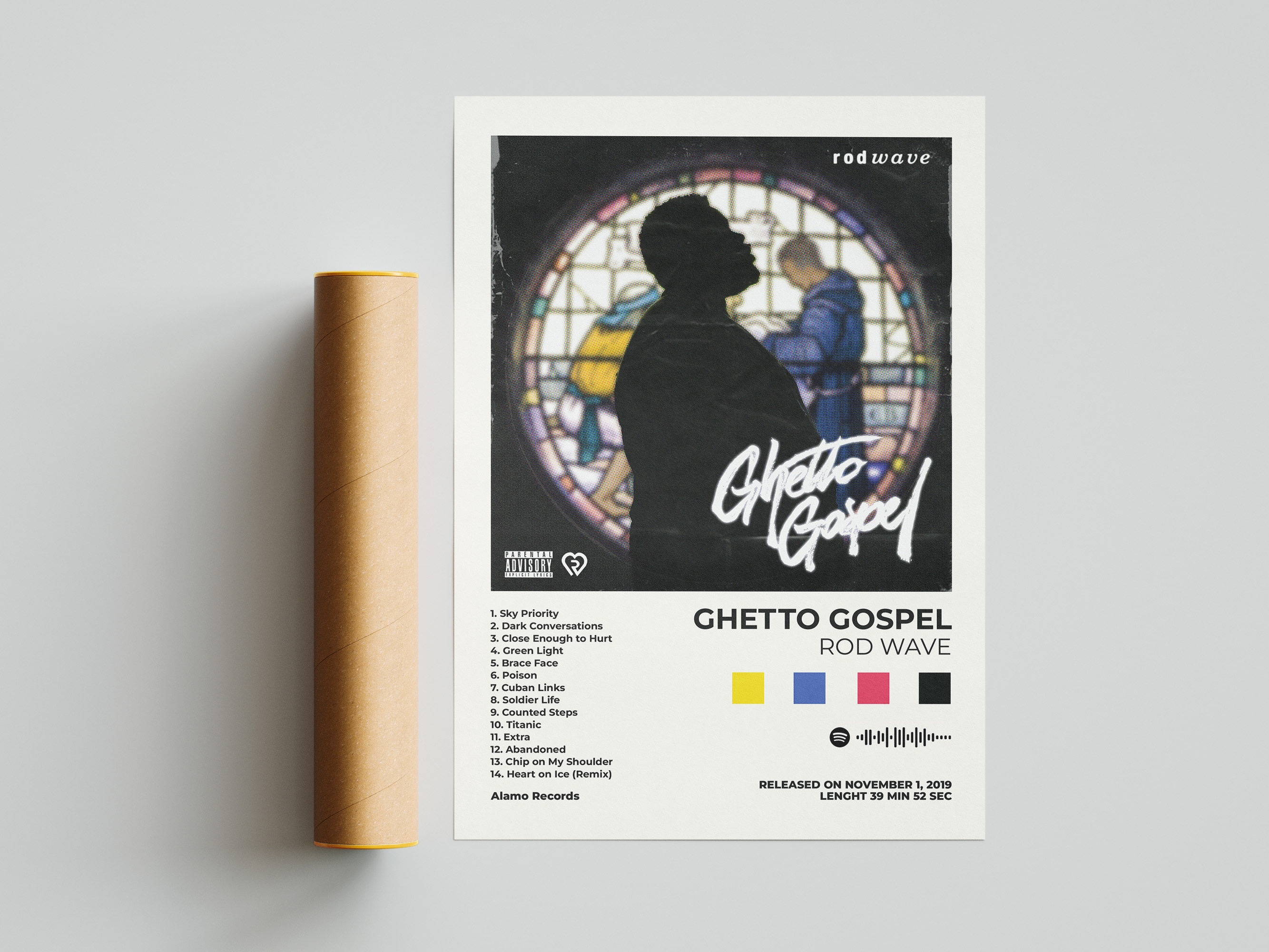 Rod Wave Poster Ghetto Gospel Album Poster Digital Album Cover Poster ...