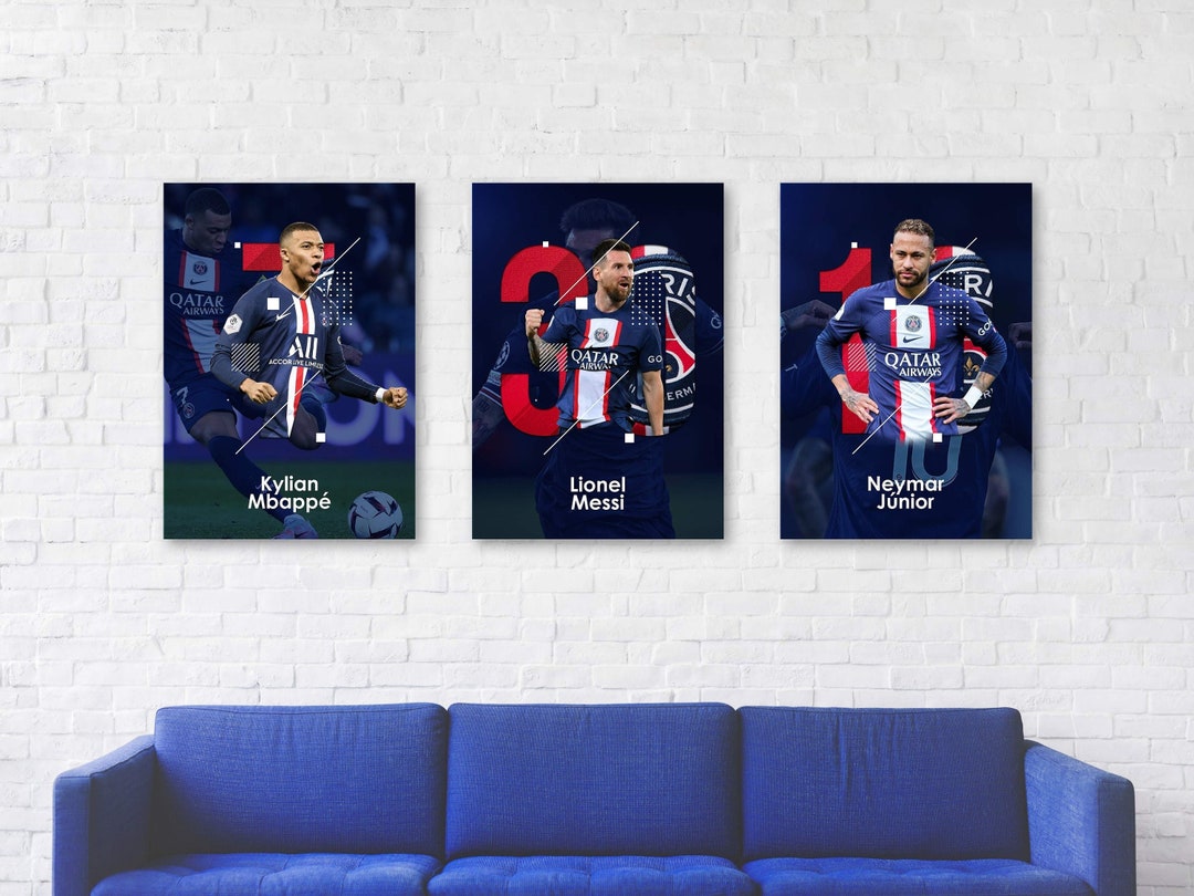 Lionel Messi Poster Neymar J Poster Mbappe Poster Set Psg Poster Set ...