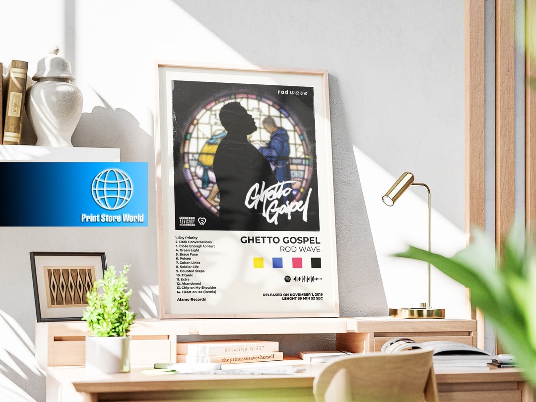 Rod Wave Poster Ghetto Gospel Album Poster Digital Album Cover Poster ...