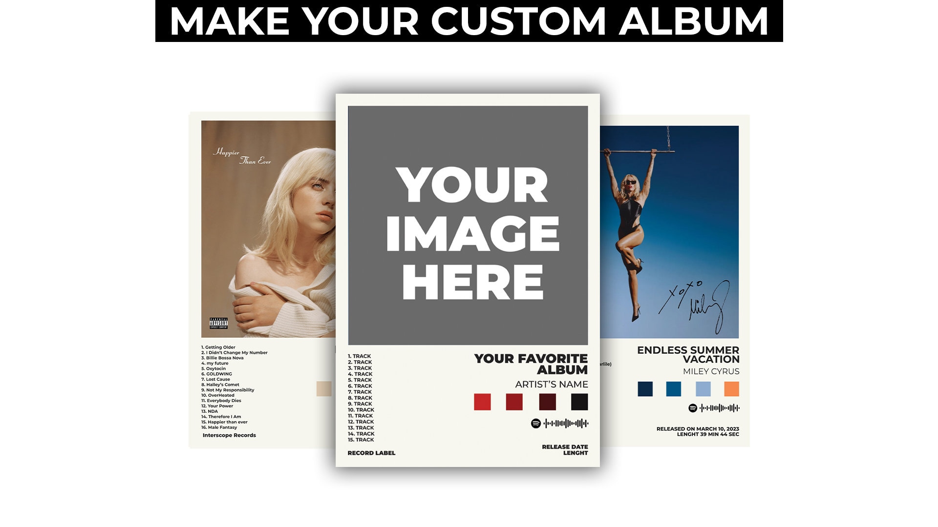 Pick Your Own Album Poster Custom Album Poster Album Cover Tracklist ...
