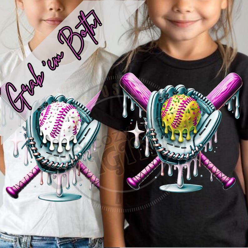 Baseball Melt Ice Cream Glove Drippy Bat Ball|hot Pink Baseball ...