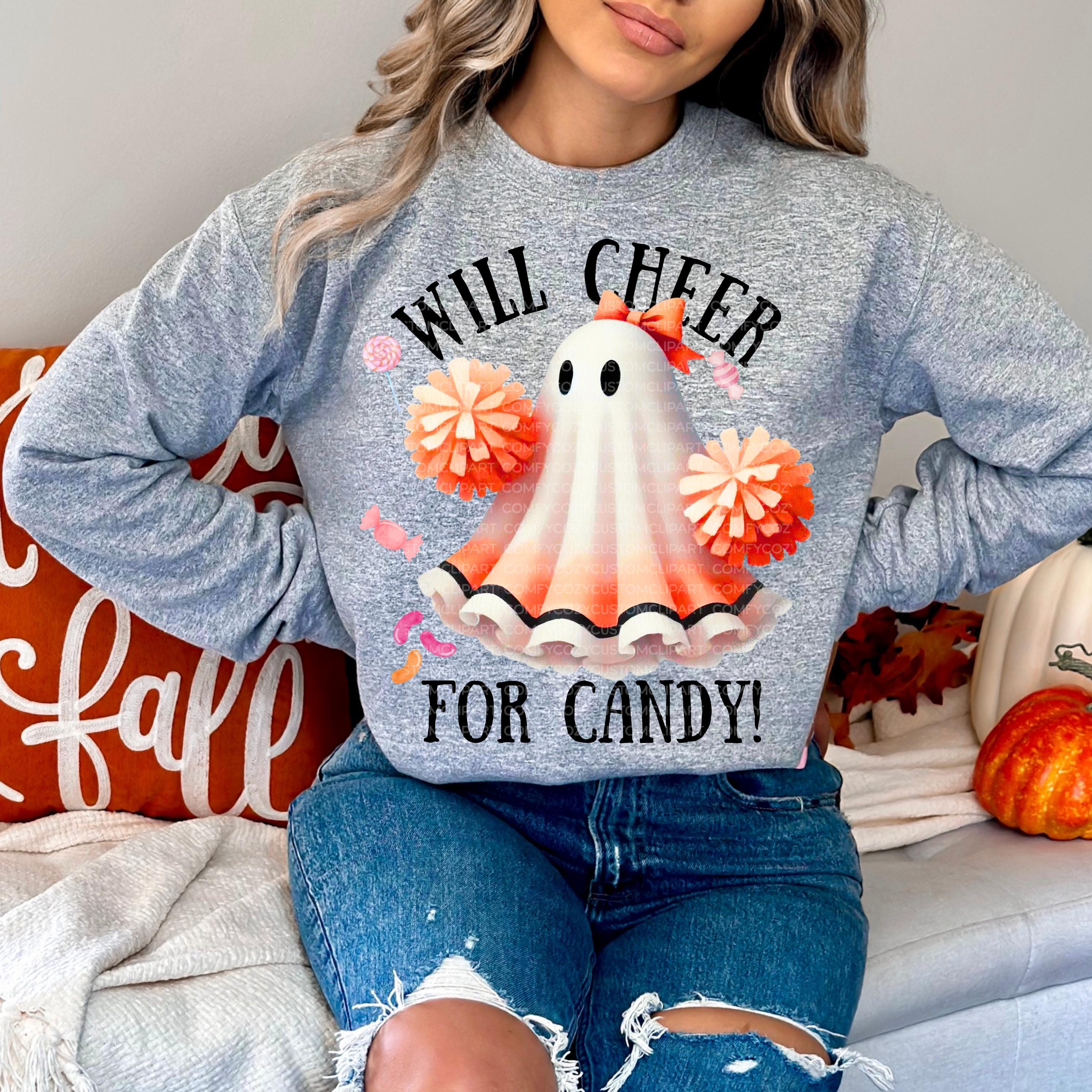 Cute Ghosts Cheerleader Coquette Ghost PNG BUNDLE Instant Digital ...