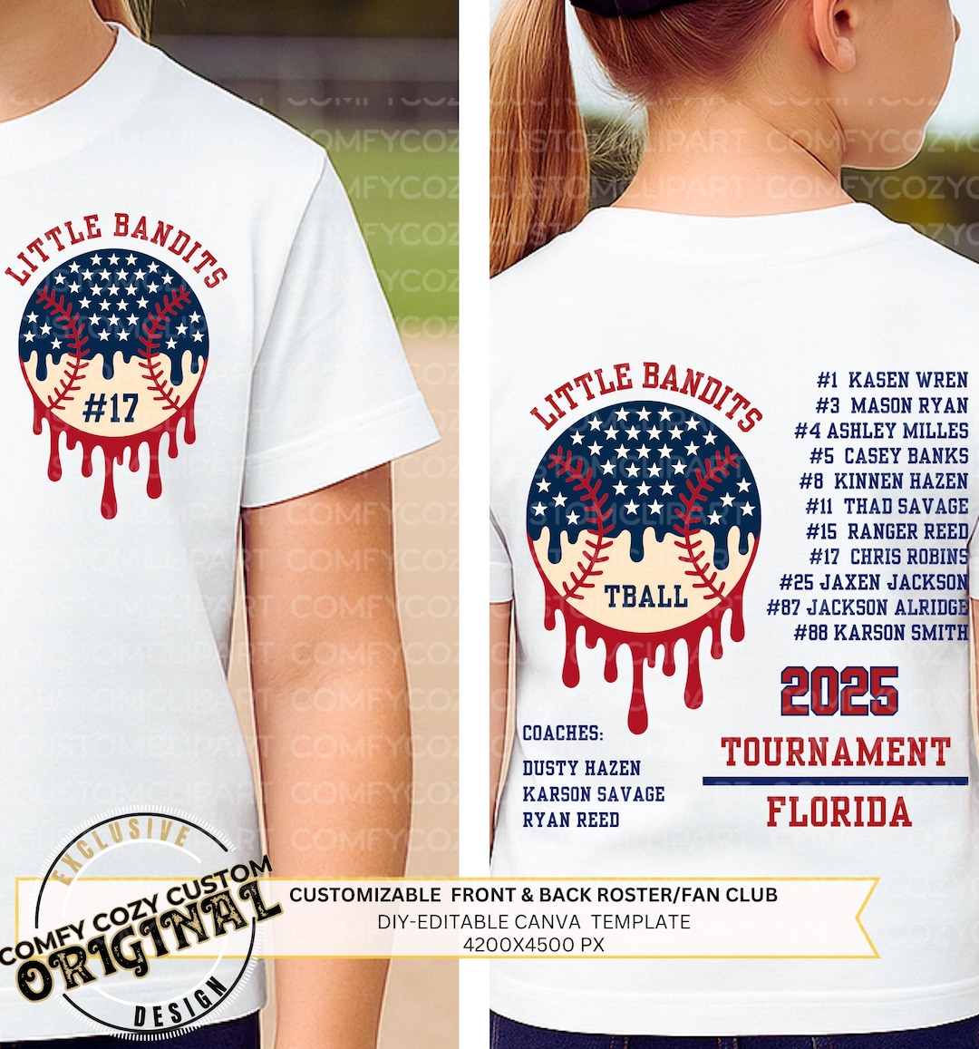 Editable Little League Roster Back Template | Baseball T-ball ...