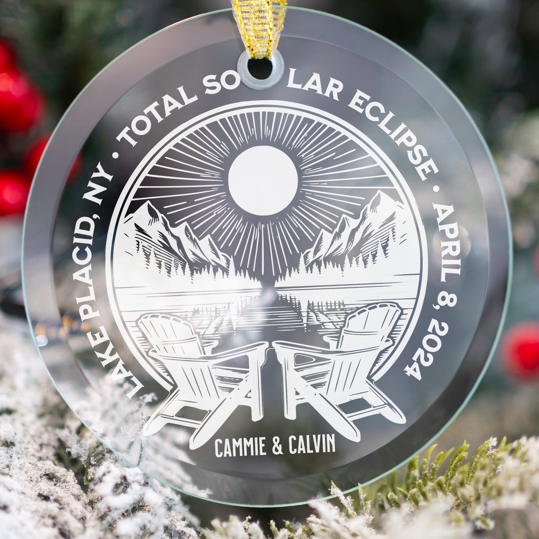 Custom Couples Eclipse Keepsake Ornament Souvenir Gifts for Total Solar ...
