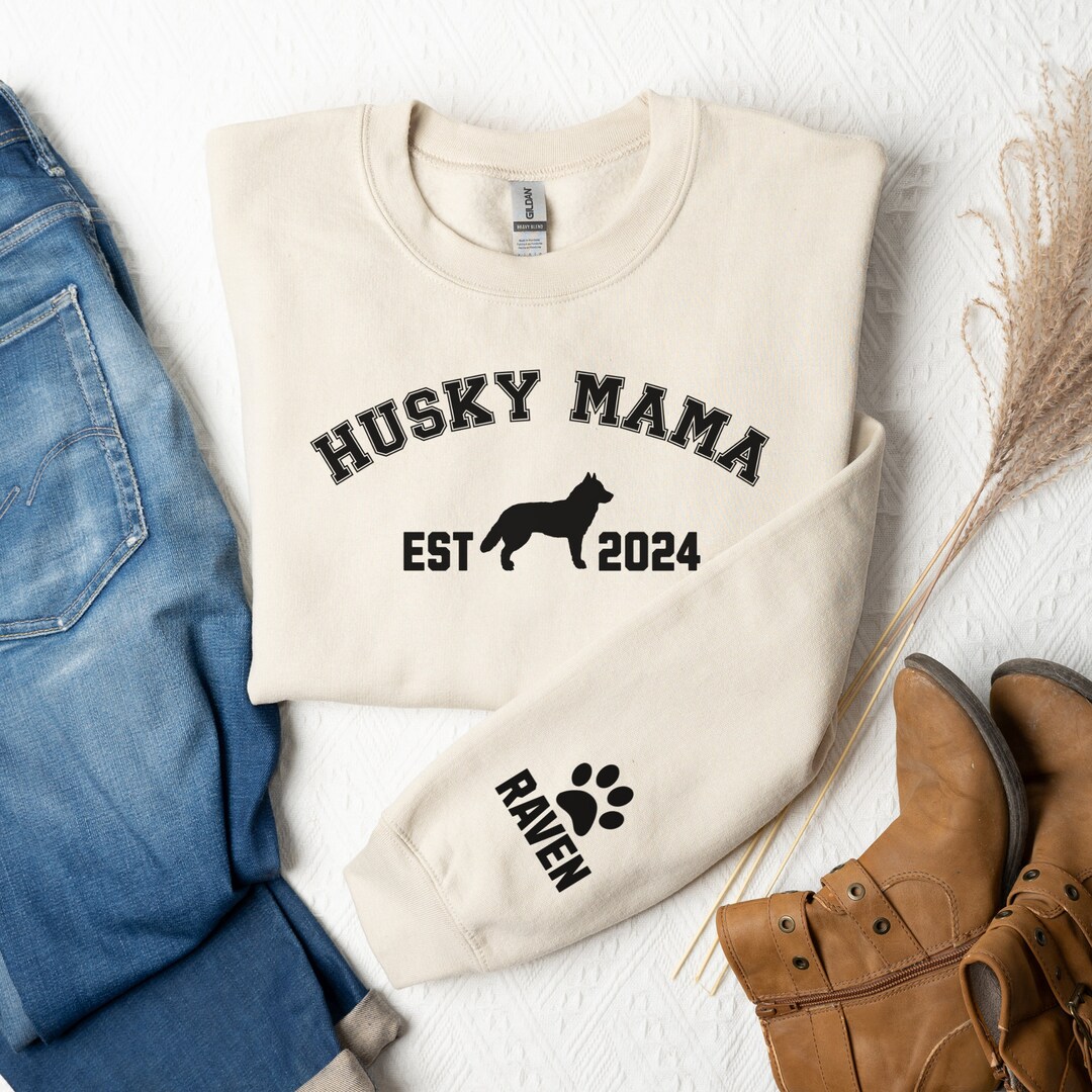 Personalized Husky Mama Sweatshirt Gift for Dog Mom,custom Dog Sweater ...