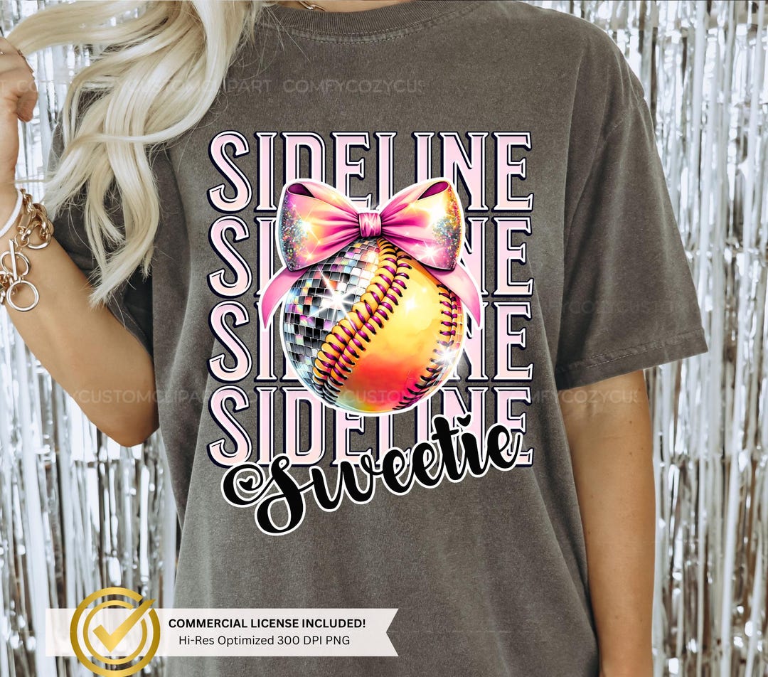 Coquette Bling Softball Shirt Png|sport Transfers Ready to Press ...