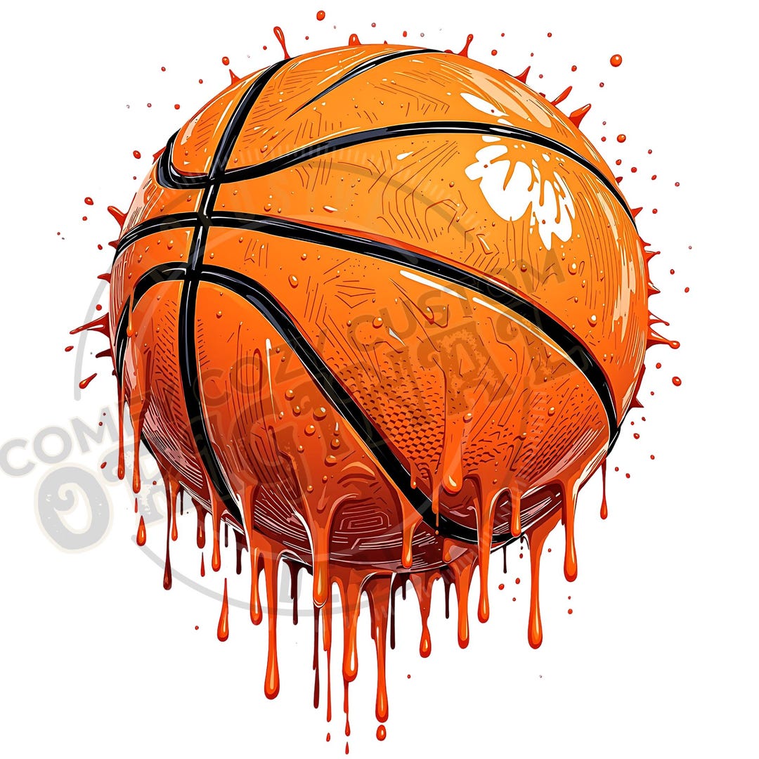 Drippy Ball Basketball Melt PNG |basketball Dripping Ice Cream Drip ...