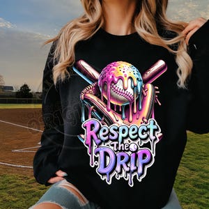 Baseball Ice Cream Drip Pink Purple Teal Blue PNG Digital File|drippy ...