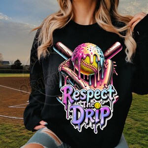 Dripping Softball Sports Drip Drippy Ice Cream Png|pink Purple Teal ...