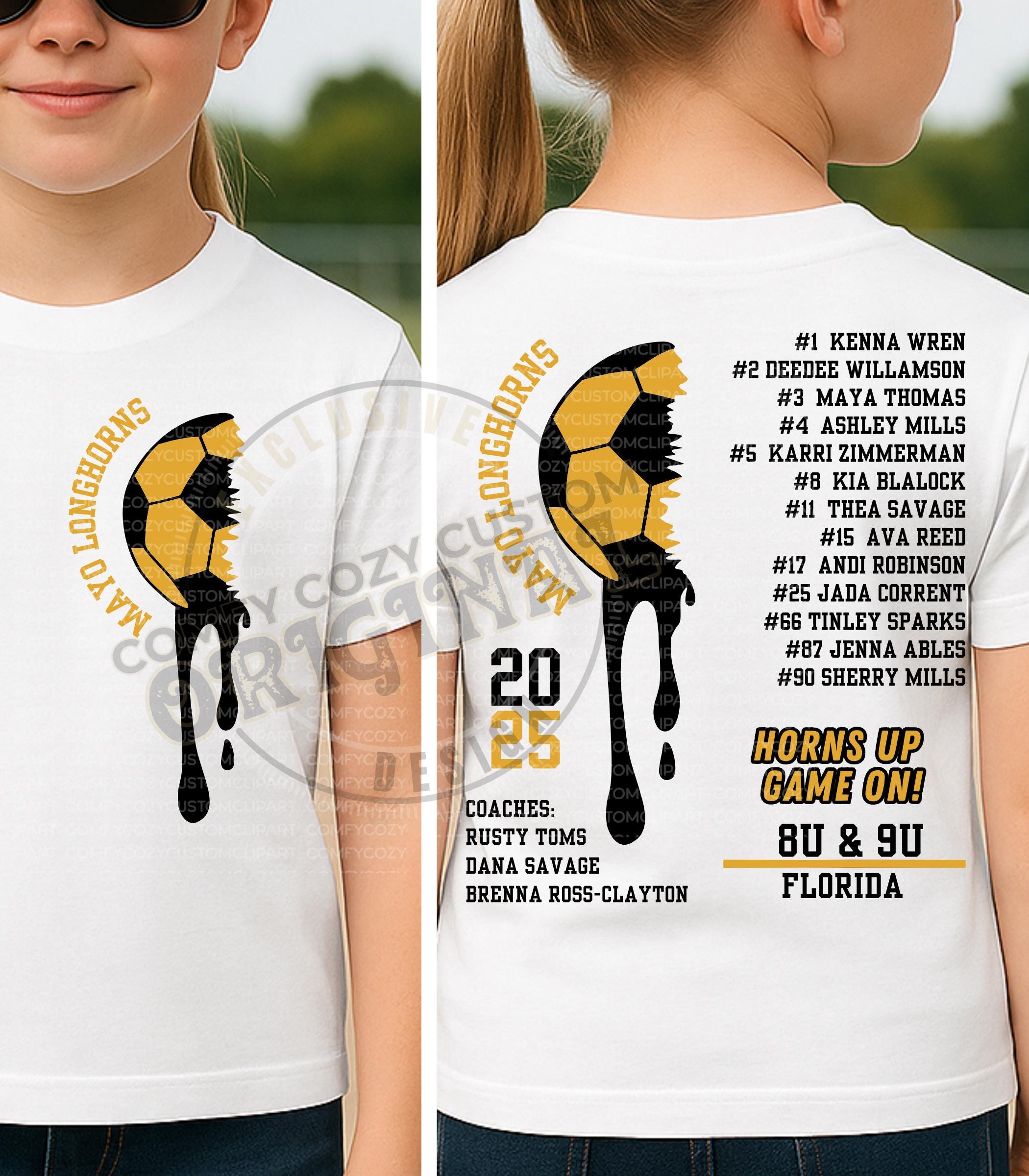 Editable Canva Template Custom Drippy Ball SOCCER Team Roster Tee|youth ...
