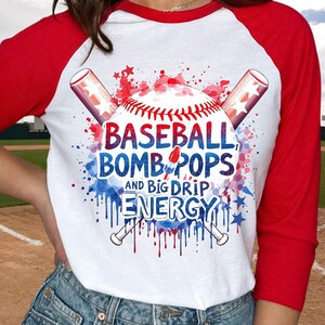 Baseball Drip PNG | Patriotic Game Day DTF | 4th of July Design - Etsy