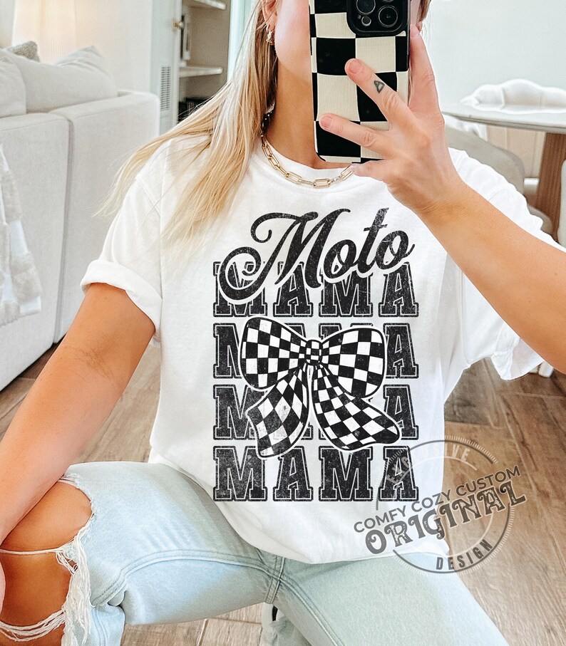 Moto Mama Png Set Retro Checkers Flag Bow L Coquette Moms Club ...