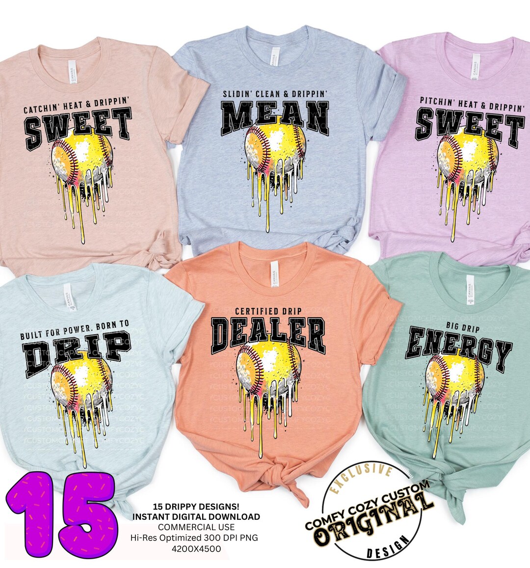 Drippy Softball Group Shirt Pngs| Matching Respect the DRIP Dtf ...