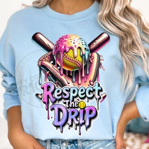 Dripping Softball Sports Drip Drippy Ice Cream Png|pink Purple Teal ...