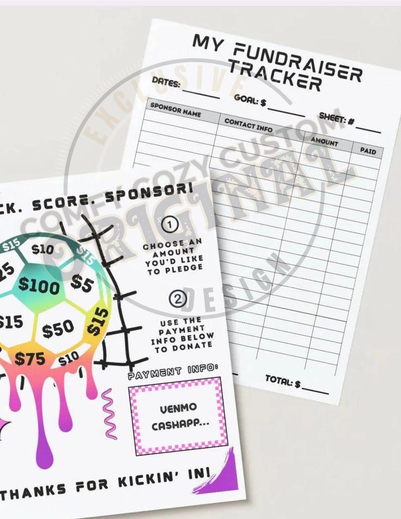Canva Editable Soccer Fundraiser Flyer Template With Donation Tracker ...