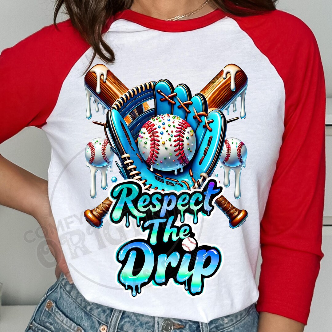 Baseball Ice Cream Drip Teal Blue PNG Digital File|drippy Base Ball Mom ...