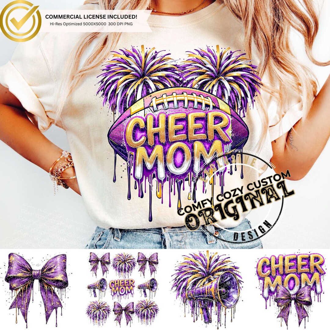 Dripping Coquette Football Cheer Mom Youth Football Drip Bow Sports PNG ...