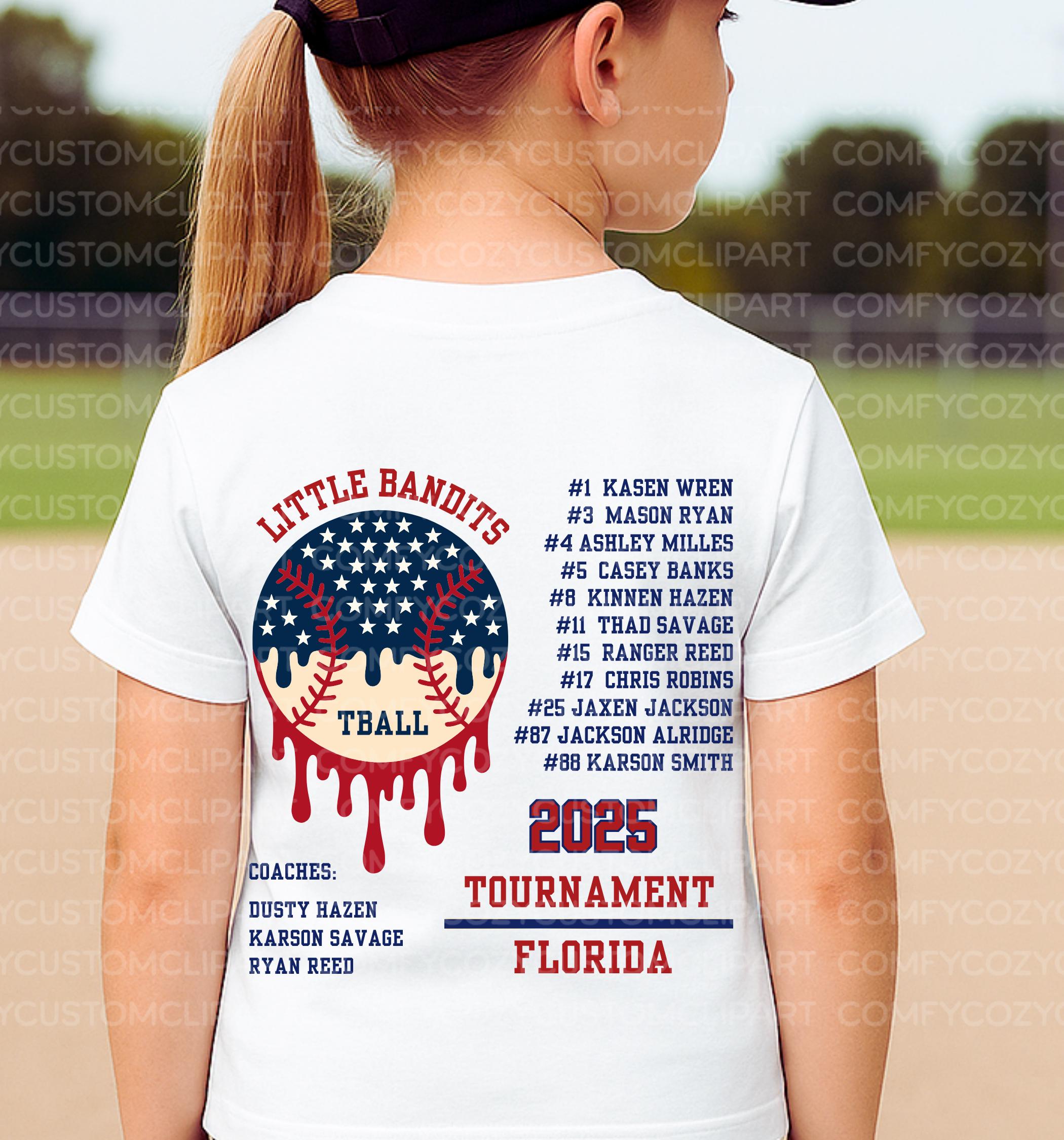 Editable DIY Canva Roster Shirt Template Little League Tournament Back ...