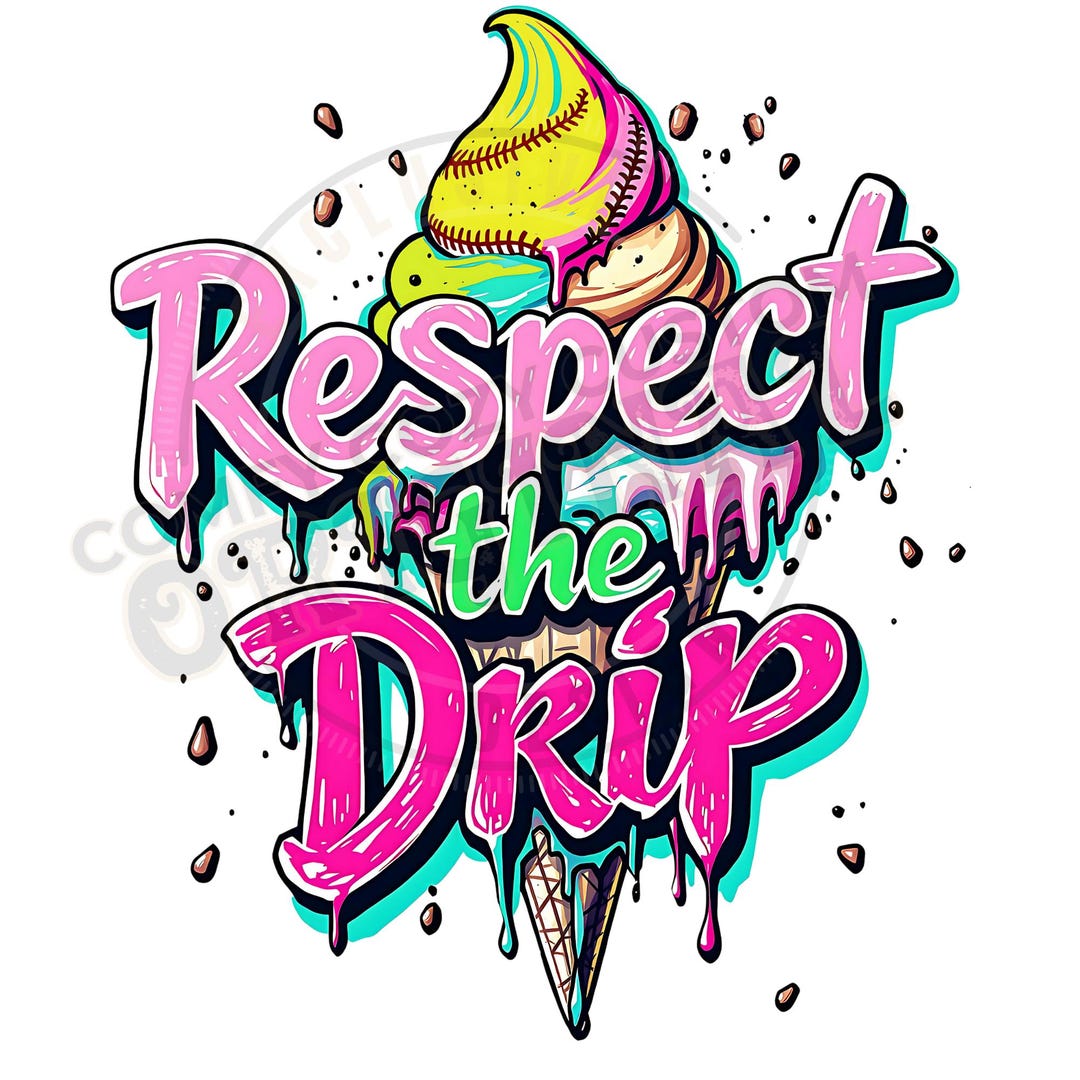 Cute Softball Ice Cream Cone Drip Tshirt Designs|pink Soft Ball ...