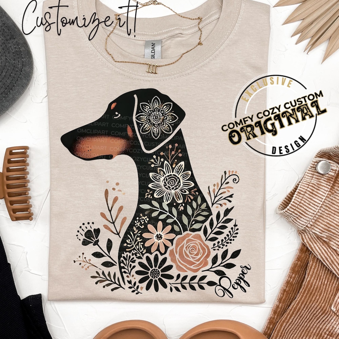 Custom Natural Eared Doberman Dogs Personal Pinscher Hoodie Sweatshirt ...