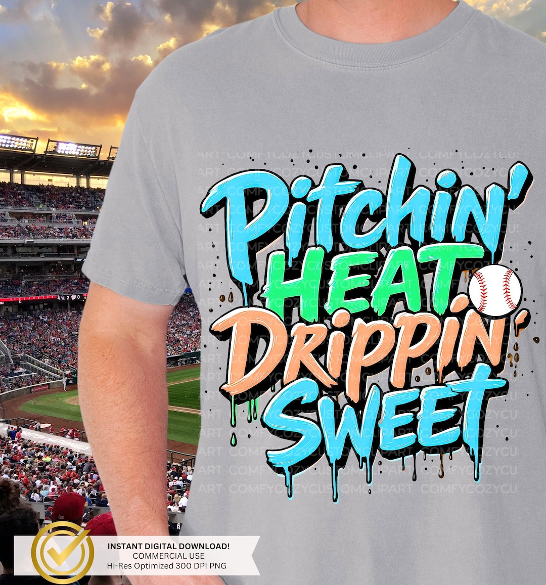 Cute Pitcher BASEBALL Melt Ice Cream Glove Drippy Bat Ball Dripping ...