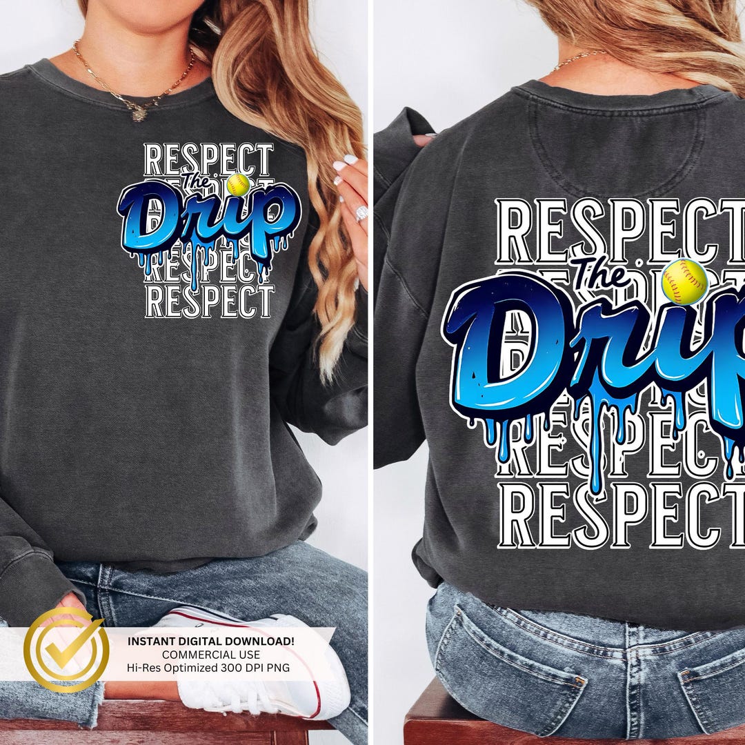 Blue Softball Dripping Ice Cream Drip PNG Digital File|drippy Base Ball ...