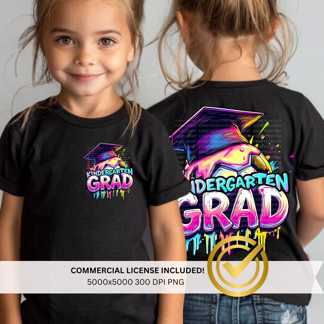 Neon Drip Soccer Ball Player Kindergarten Graduation DTF Graduate PNG ...