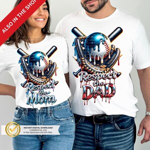 Red White Blue Baseball Respect the DAD Drip Baseball Ice Cream Drip ...