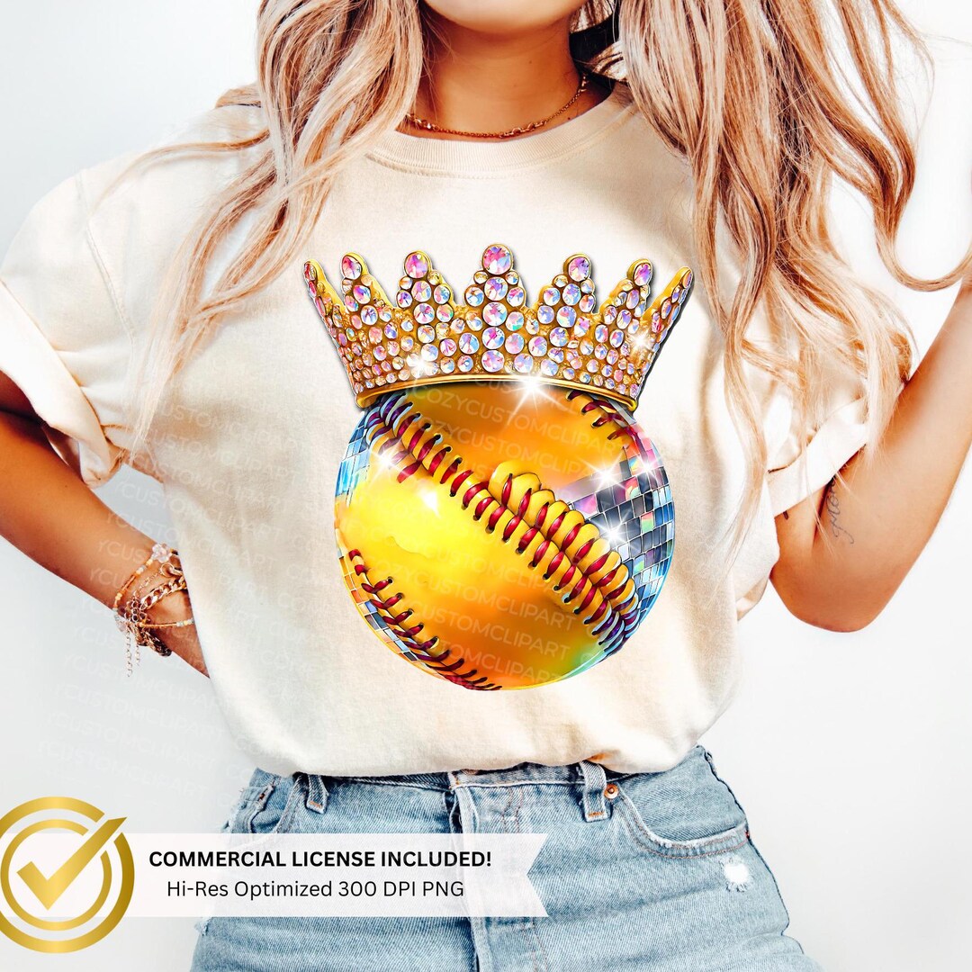 Disco Softball Queen Png Instant Download Image for Dtf|baller Girl|diy ...
