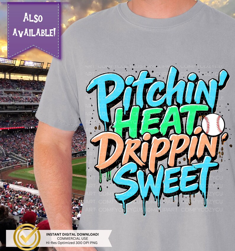Cute Pitcher Softball Melt Ice Cream Glove Drippy Bat Ball Dripping ...