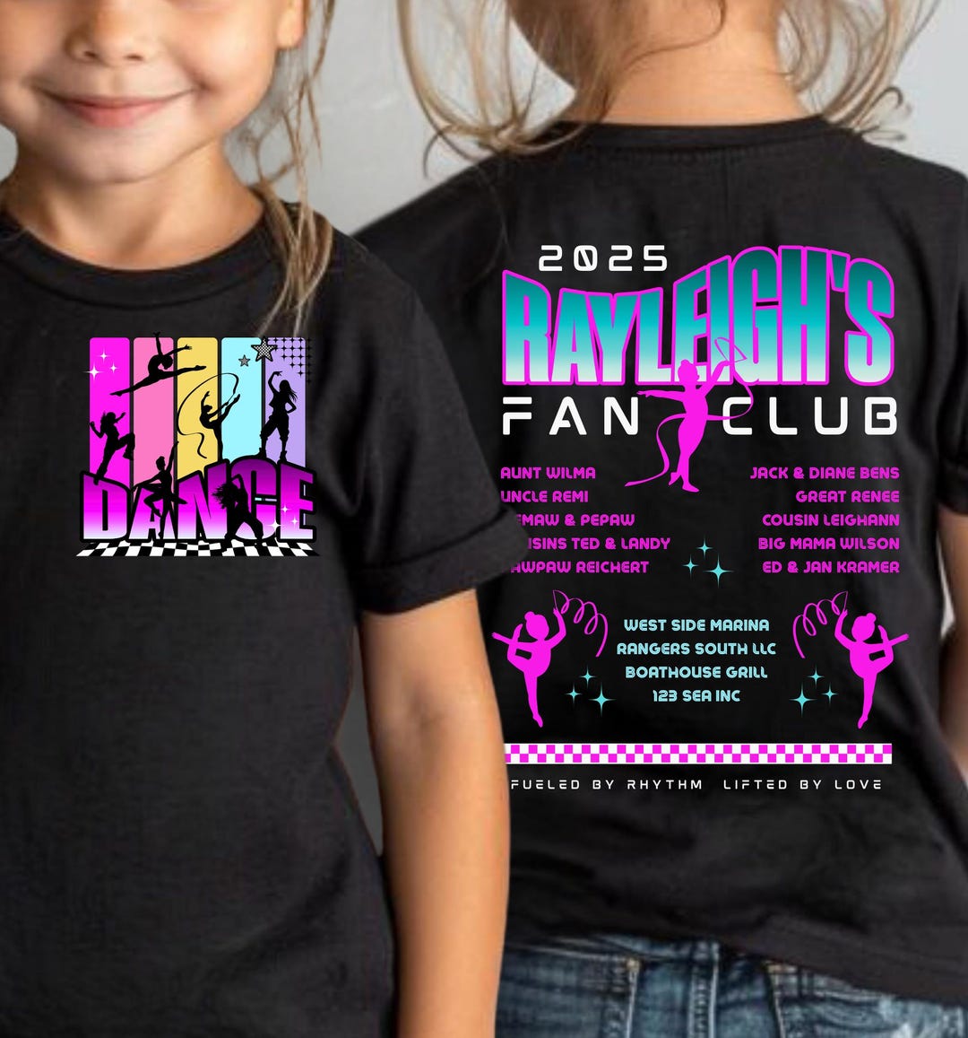 Dance Sponsor T-shirt Template | Editable Fan Club PNG, Custom Ombre ...