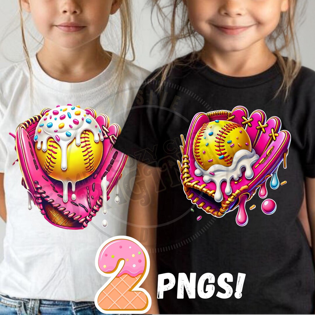 Neon Pink and Blue Softball Glove Dripping Ball|sprinkles Drip Sports ...