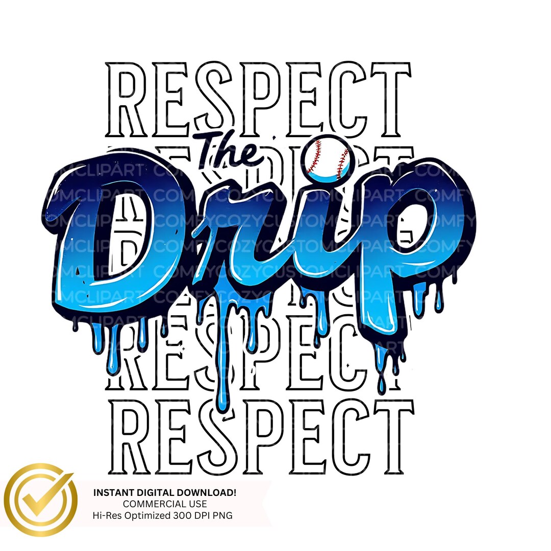 Blue and White Baseball Dripping Ice Cream Drip PNG Digital File|drippy ...